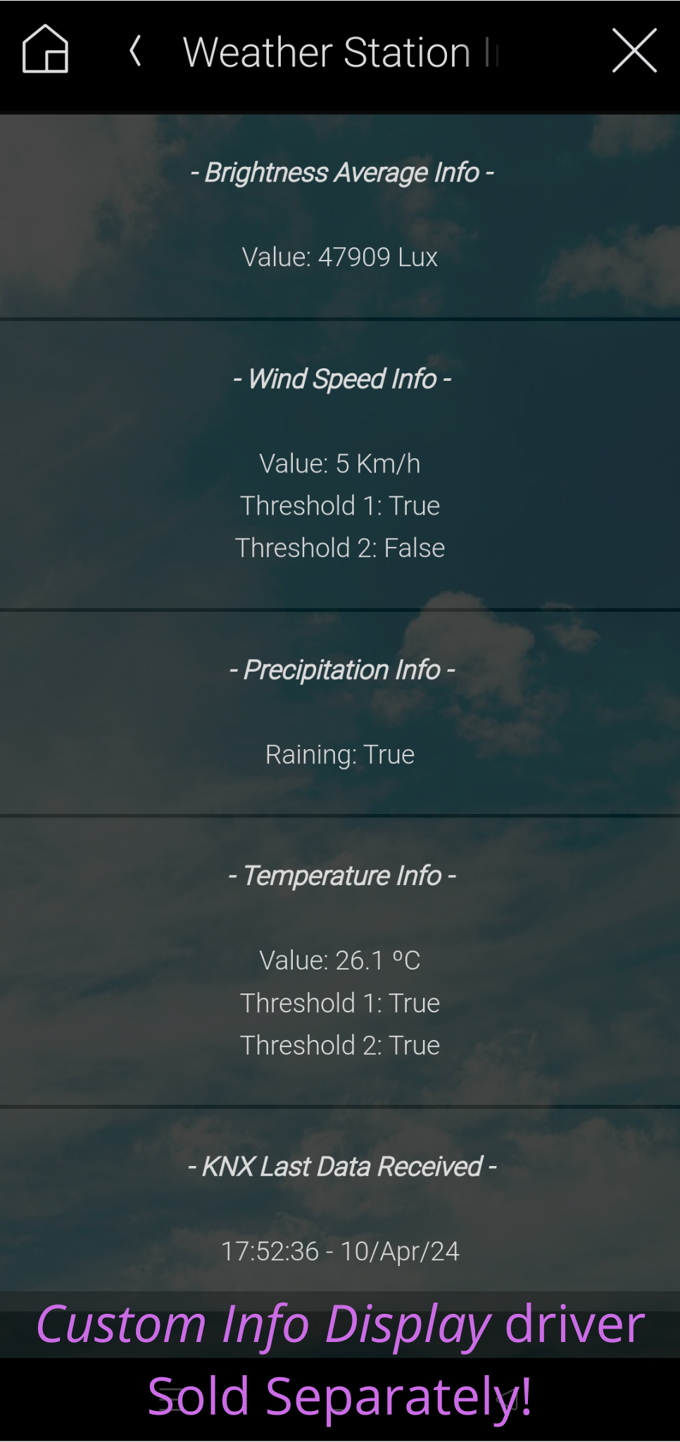 Platforms :: Control4 Drivers :: KNX Weather Station